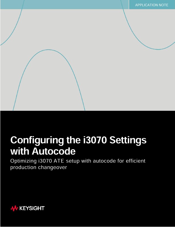 Configuring the i3070 Settings with Autocode PDF Asset Page | Keysight